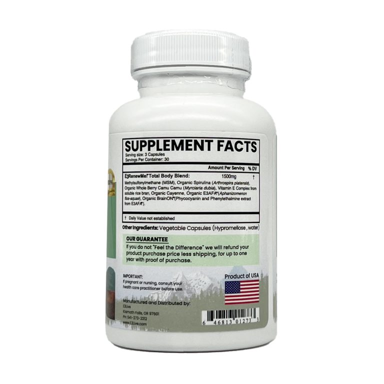 E3Live Renew Me/B.G. Algae (90 caps - 500 mg.) - Crown Wellness